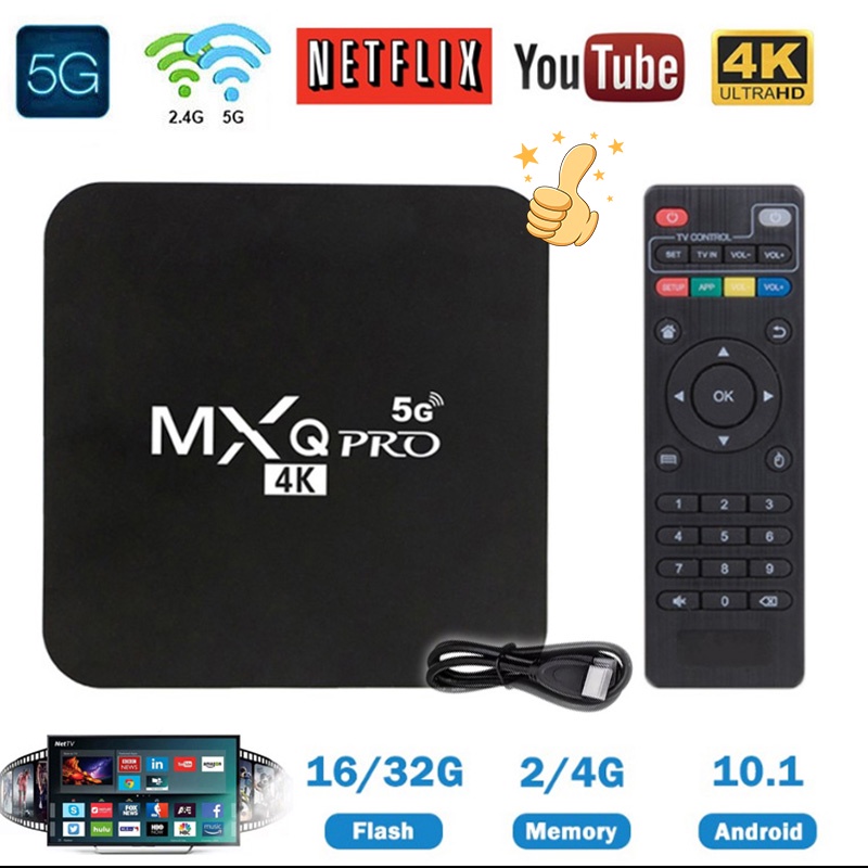 MVP MXQ Pro 4k Android 10.1 กล่องทีวี 16GB / 3GBHD 3D 2.4G WiFi Youtube Media Player ชุดกล่อง ...