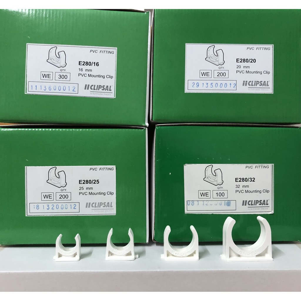 แคล้มก้ามปูยึดท่อ UPVC สีขาว CLIPSAL 16มม, 20มม, 25มม, 32มม จำนวน 10อัน ...