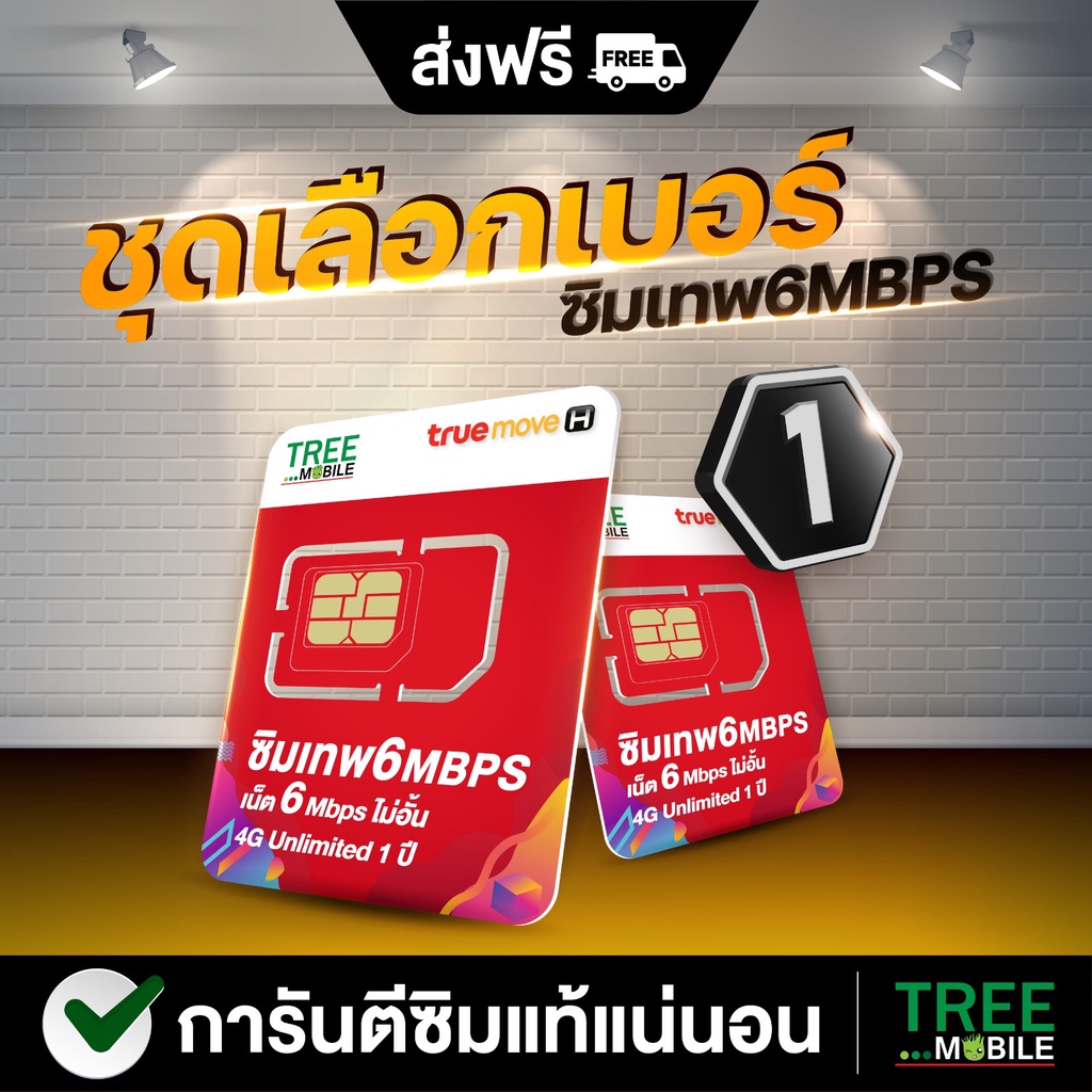 ซิมเทพ 6Mbps Unlimited ชุดเลือกเบอร์ 1 ซิมเน็ต ความแรง 6Mbps ไม่ลดสปีด 1ปี True 4G เน็ตไม่จำกัด ...