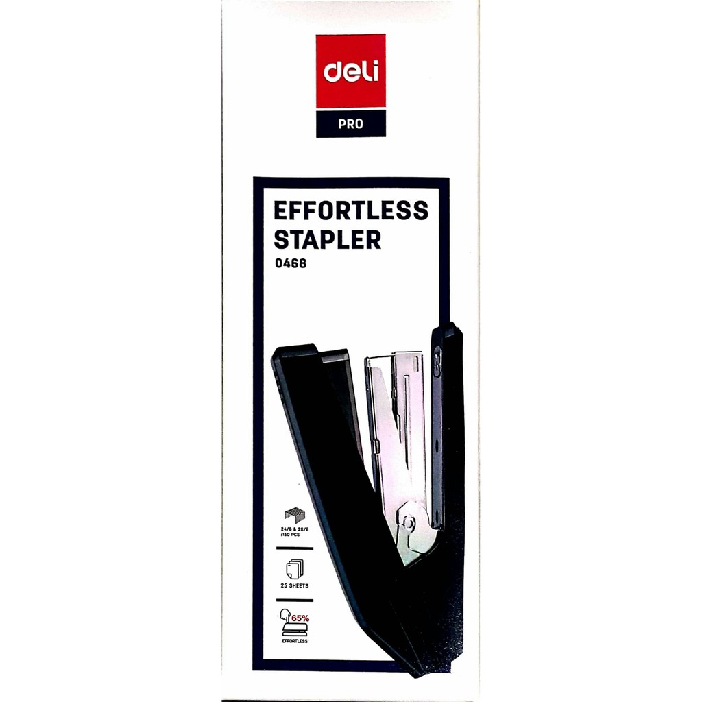 เครื่องเย็บกระดาษ deli EFFORTLESS STAPLER รุ่น 0468 | Shopee Thailand