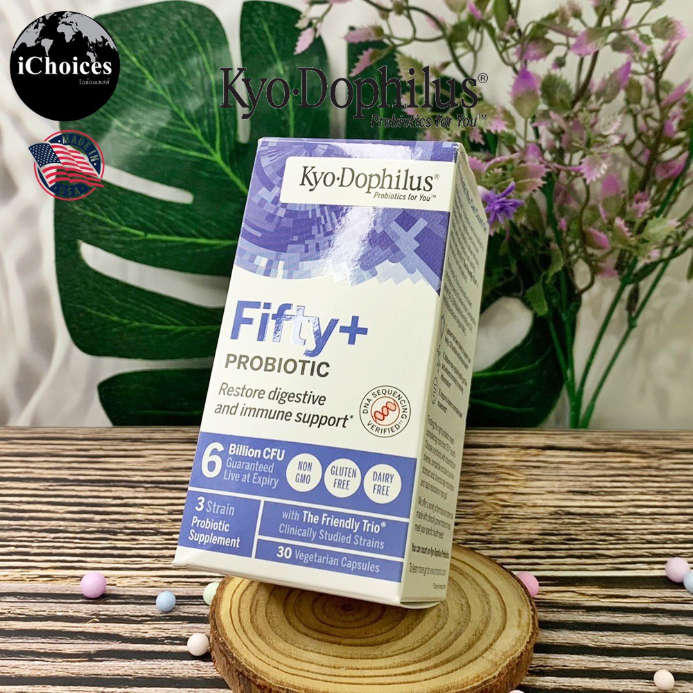 โปรไบโอติก 6 พันล้านตัว Kyolic® Kyo-Dophilus Fifty+ Probiotic 6 Billion ...