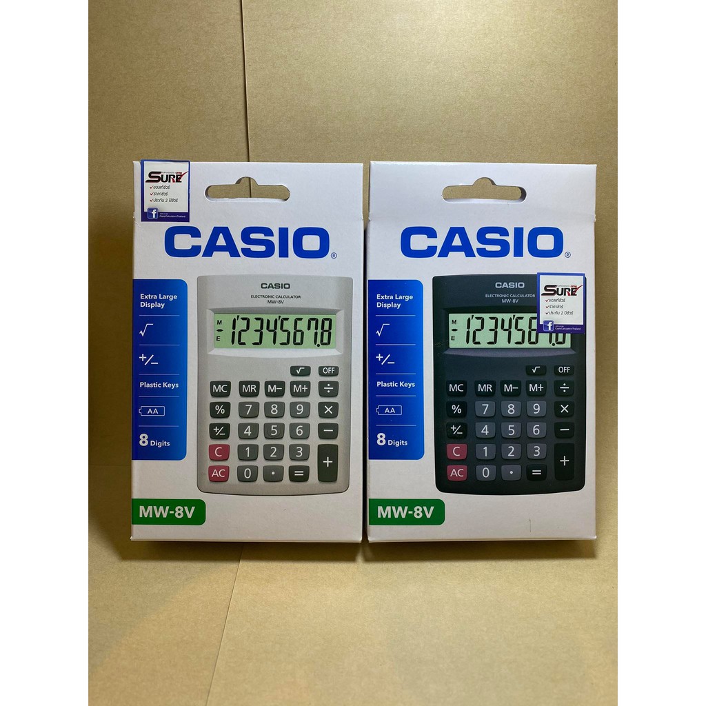 เครื่องคิดเลข Casio MW-8V ของแท้100% รับประกัน 2 ปี | Shopee Thailand