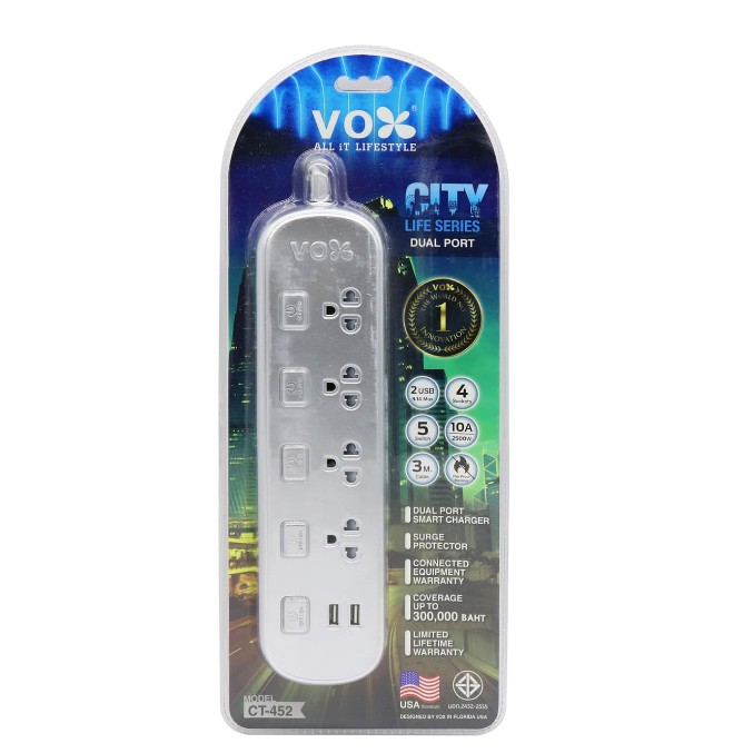 Vox ปลั๊กไฟมาตรฐาน มอก. รุ่น CT452 | Shopee Thailand