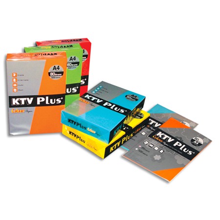 กระดาษสีถ่ายเอกสาร A4 80 แกรม 500แผ่น KTV Plus | Shopee Thailand