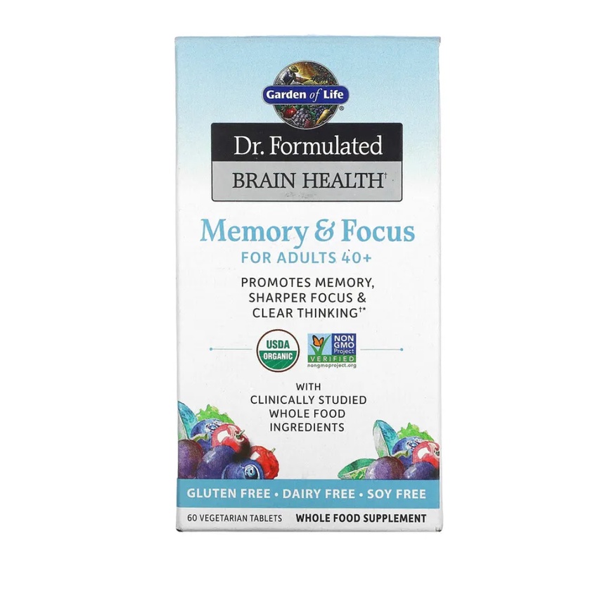 Garden of Life, Dr. Formulated Brain Health Memory & Focus 60 ...