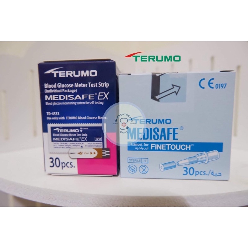 แผ่นตรวจน้ำตาลและMedisafe Fine touch Terumo Medisafe Ex 30ชิ้น | Shopee ...