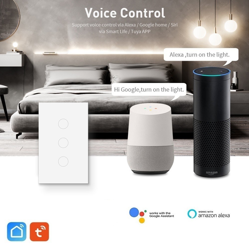 สวิตช์ไฟ Tuya Zigbee Smart Switch รุ่น ZTS-US ไม่ใช้นิวตรอน ไม่ใช้คาปาฯ ...