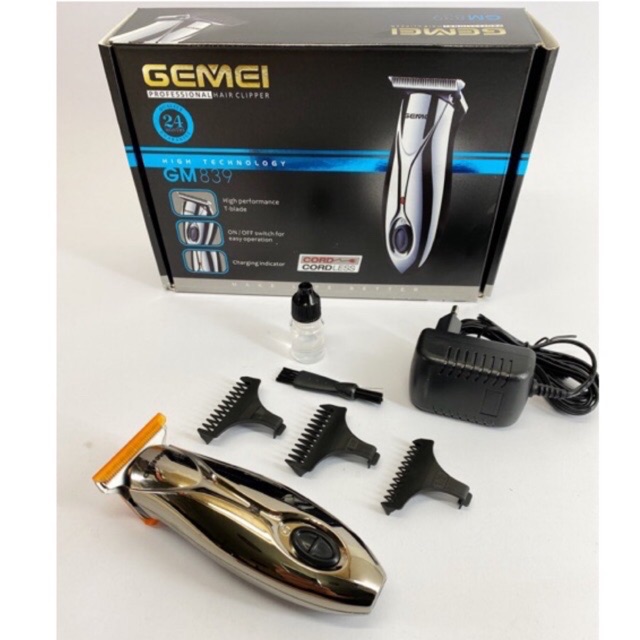 (สินค้าพร้อมส่ง) ปัตตาเลี่ยนไร้สาย Gemei GM 839 ปัตตาเลี่ยนสำหรับกันขอบ แกะลาย แบบไร้สาย ตัดผม ...