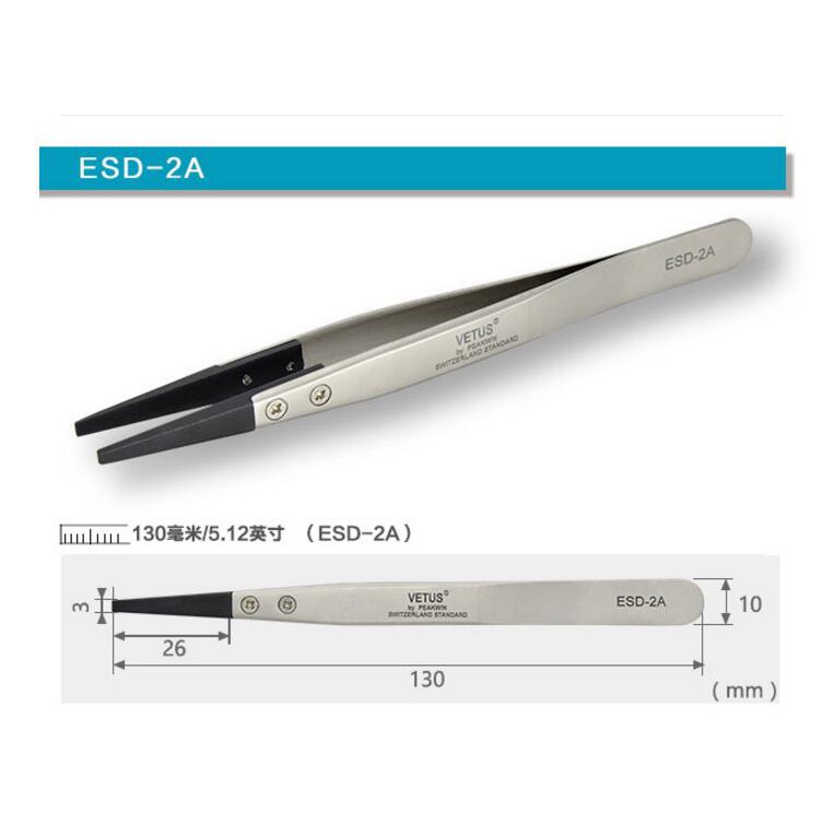 แหนบ เปลี่ยนหัวได้ VETUS แท้ / แหนบสเตนเลส/ แหนบป้องกันไฟฟ้าสถิตย์ ESD ...