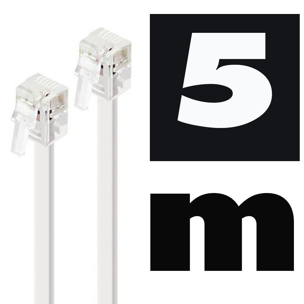 สายโทรศัพท์ 2 CORE 6P2C RJ11 Male to Male Plug Telephone Line Cable ...