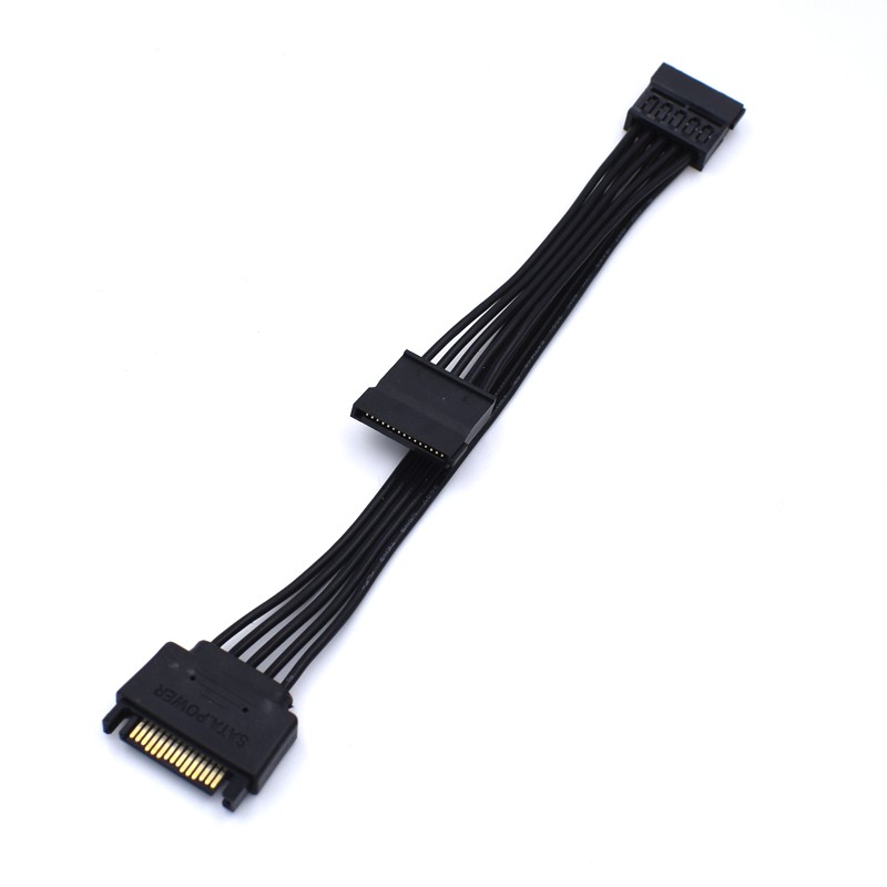 Sata 15 Pin ตัวผู้เป็น 2*15 Pin SATA Power Y-Cable Adapter Splitter ...