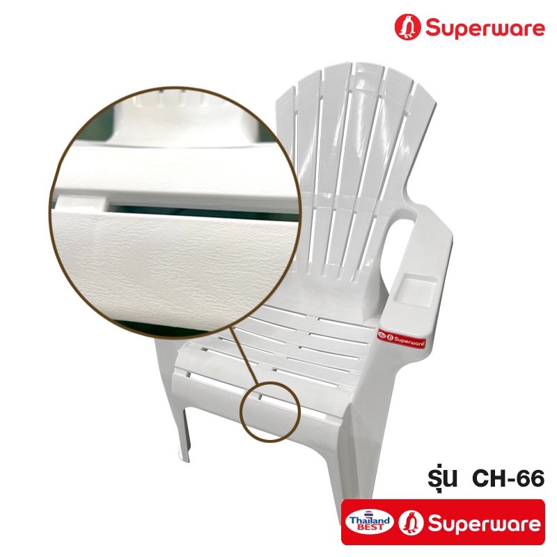 Srithai Superware เก้าอี้พลาสติก มีที่ท้าวแขน และ พนักพิง สำหรับ เอนนอน พักผ่อน ที่นั่ง ชายหาด ...