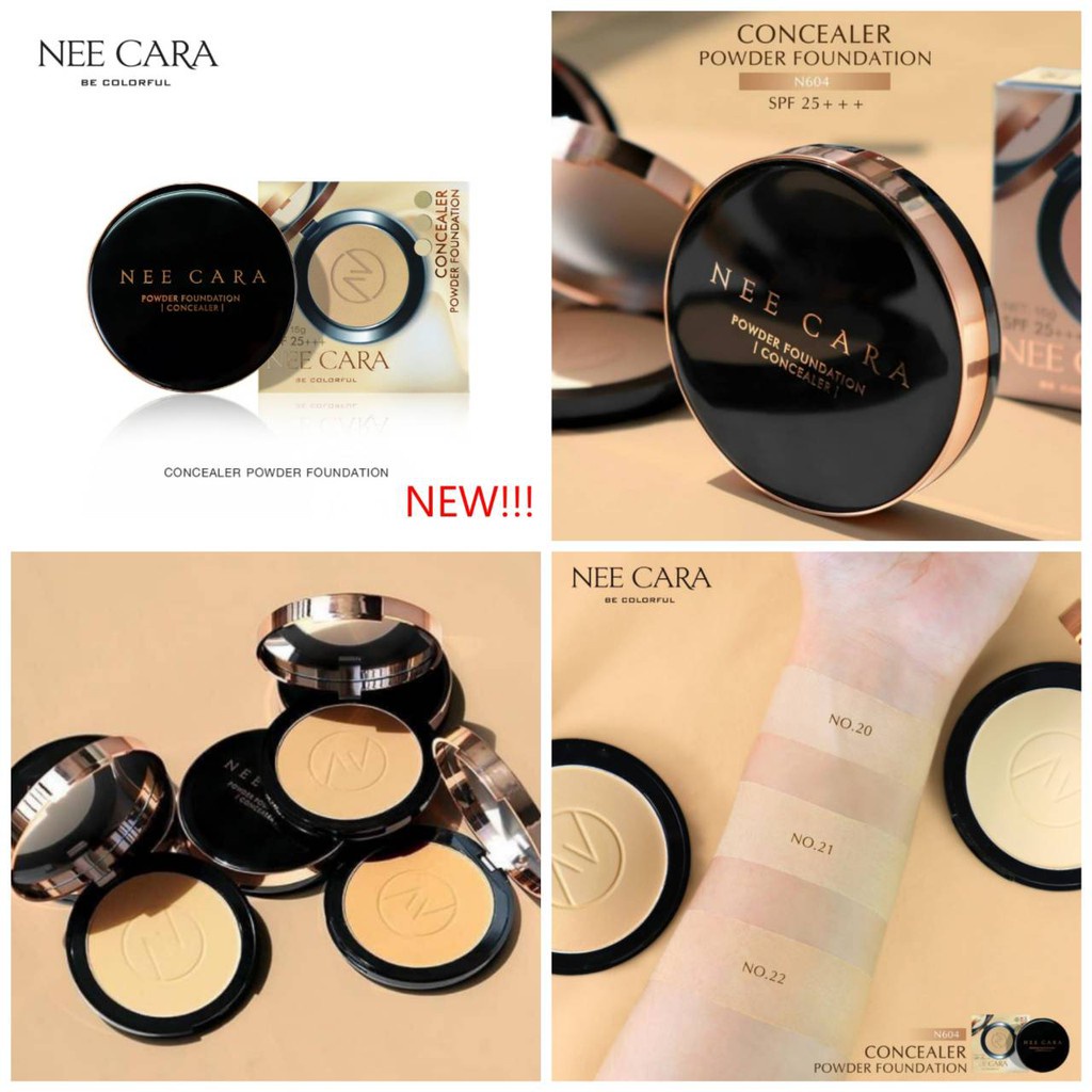 N604 NEE CARA CONCEALER POWDER FOUNDATION SPF 25PA++ แป้งพัฟผสมรองพื้น ...