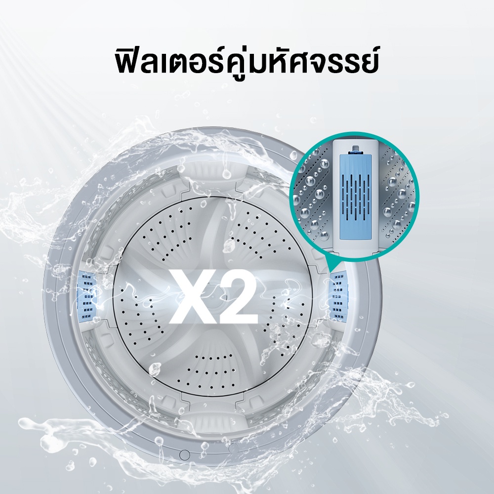 Hisense เครื่องซักผ้าฝาบน สีเทา รุ่น WTJA1301T ความจุ 13 กก.ประหยัดไฟ ...