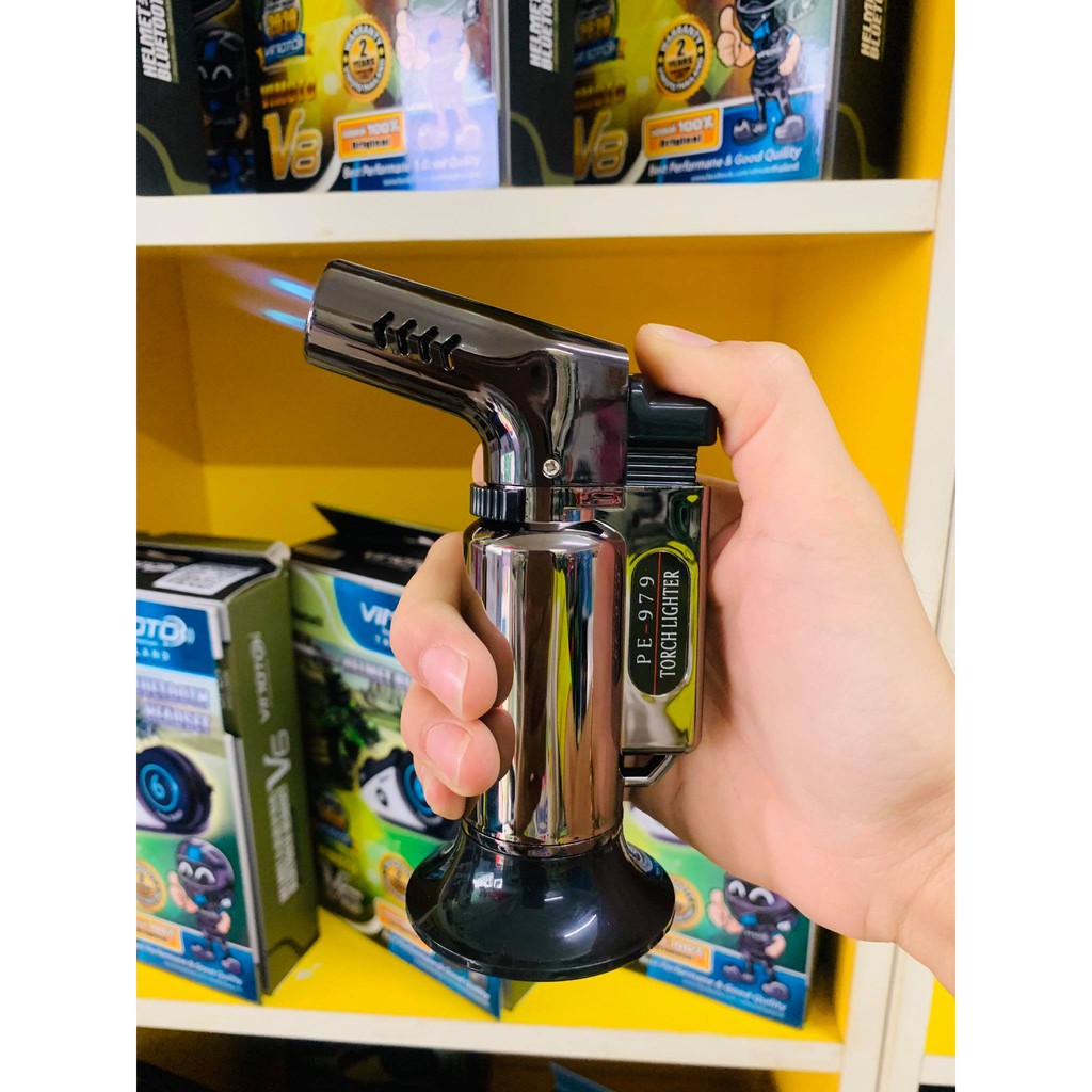 "สีเทาเข้ม" ไฟหัวพ่น ไฟแช็ค Butane Jet Lighter Torch Turbo Pipe Lighter ...