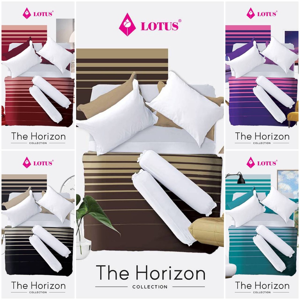 Lotus ชุดผ้าปู+ผ้านวม The Horizon Collection ชุดผ้าปูที่นอนในโทน Solid ...