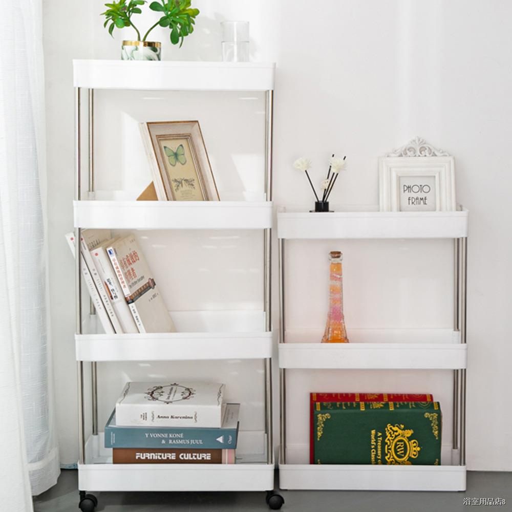 3 Tier/4 Tier Slim Storage Cart Mobile Shelving Unit Organizer Slide ...