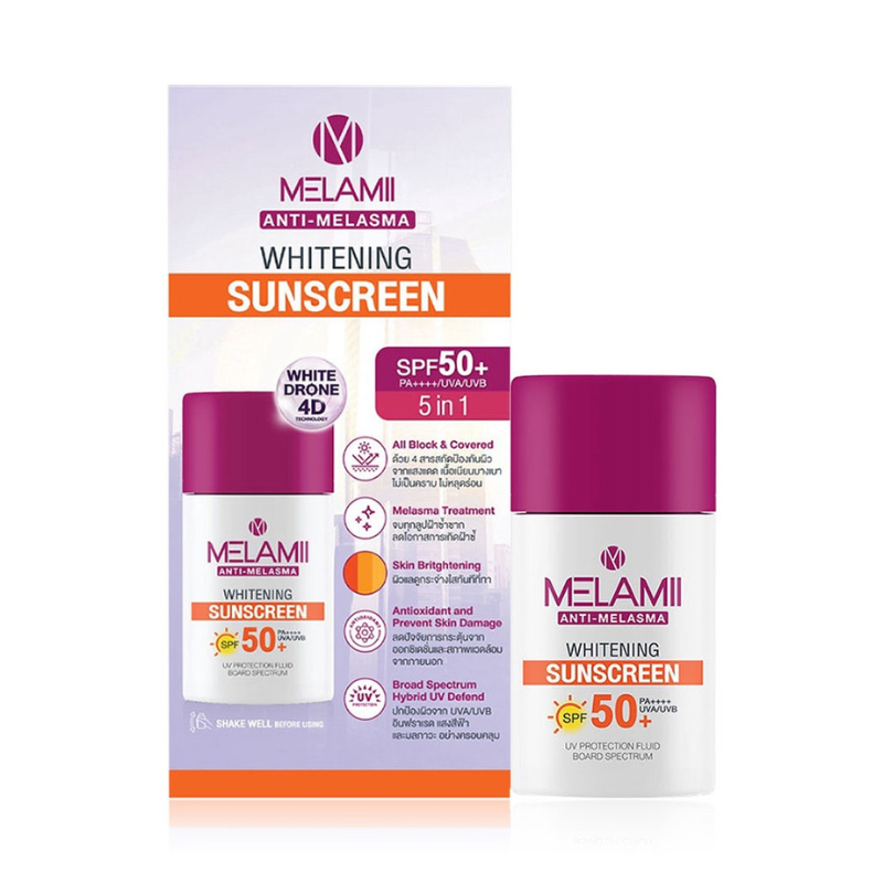 Melamii Anti Melasma Sunscreen SPF50+ PA+++ 30ml กันแดดเมลามิ แอนตี้ เม ...