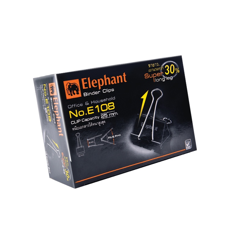 (12 ชิ้น) คลิปหนีบ ตราช้าง เบอร์ E108/E109/E110/E111/E112 | Shopee Thailand