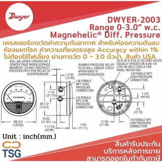 Dwyer-2003 Range 0-3.0" w.c. Magnehelic® Diff. Pressure ( Accuracy ...