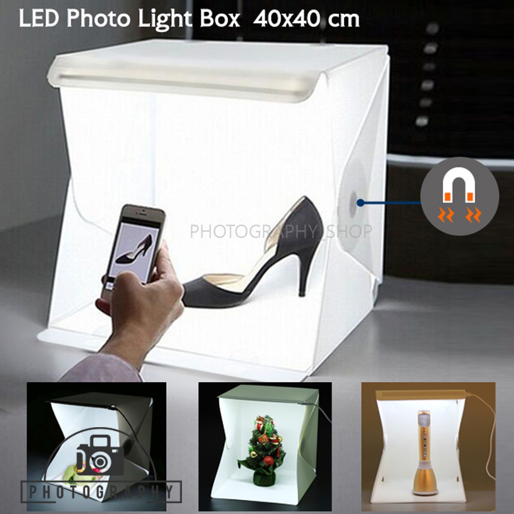 LED Photo Light box 40x40 ซม. กล่องถ่ายสินค้า | Shopee Thailand