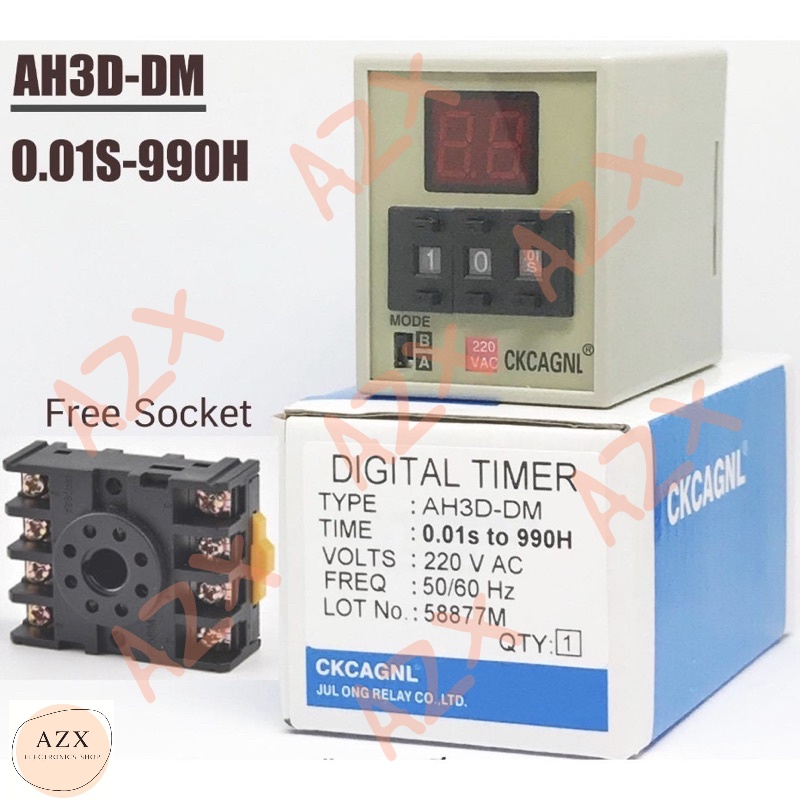 พร้อมส่ง! Timer ไทม์เมอร์ CIKACHI AH3D-DM แถม Socket จอแสดงผล LED ...