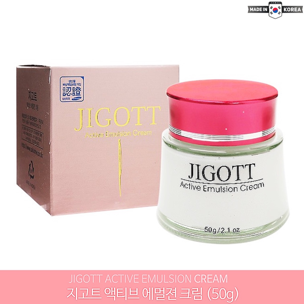JIGOTT Active Emulsion Cream 50g ครีมบำรุงผิวหน้าสูตรพรีเมี่ยมจากเกาหลี ...