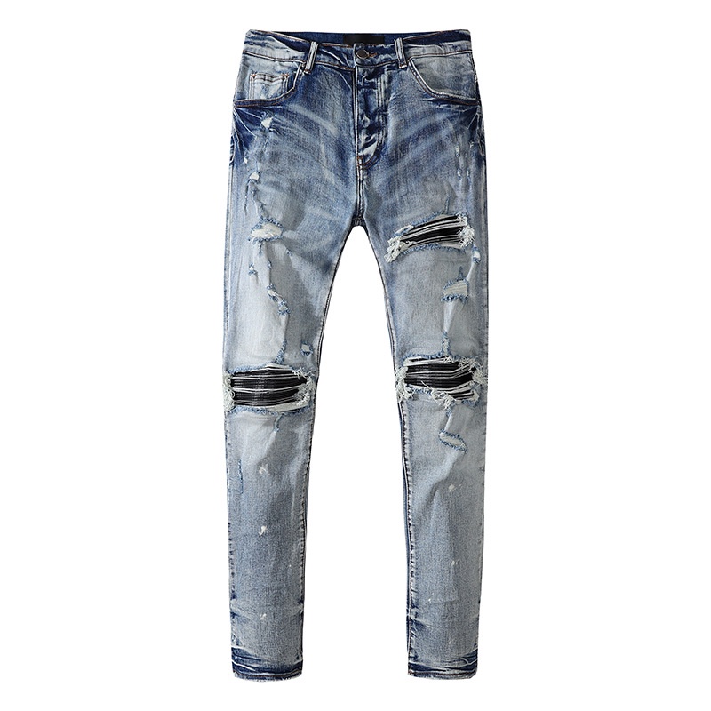 AMIRI patchwork ripped patch distressed washed jeans | Shopee Thailand