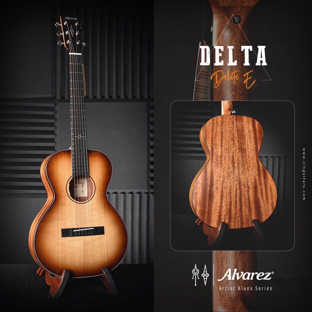 Alvarez Delta DeLite E กีตาร์โปร่งไฟฟ้าทรง Blues (Solid Sitka Spruce ...