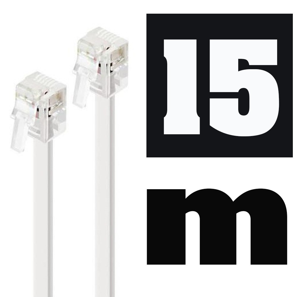 สายโทรศัพท์ 2 CORE 6P2C RJ11 Male to Male Plug Telephone Line Cable ...