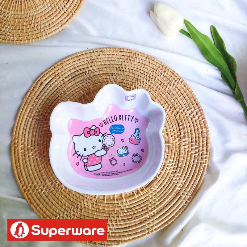 💓 Hello Kitty superware 💓 ซุปเปอร์แวร์แท้ จานเมลามีน ถาดหลุม ชาม แก้วน้ำ คิตตี้ จานคิตตี้ ถาด ...