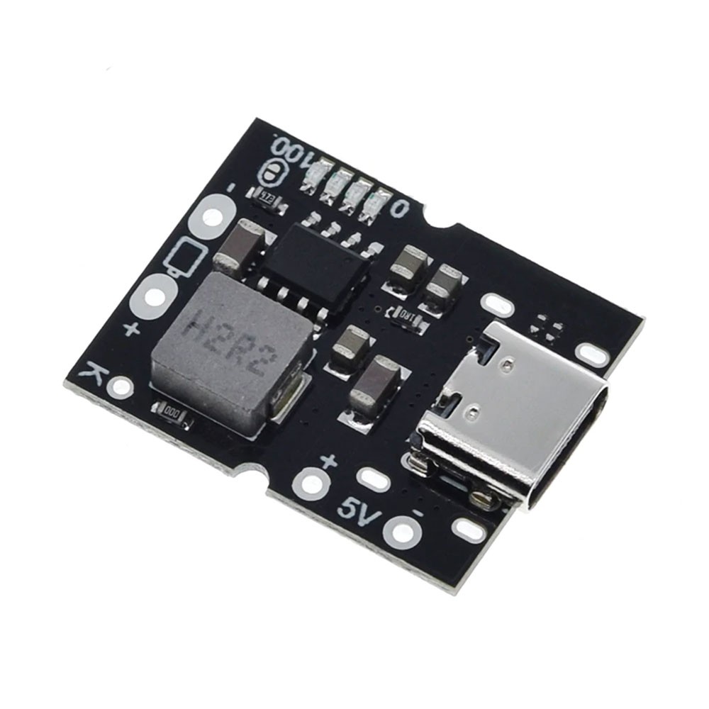 Type-C USB input โมดูลชาร์จแบตลิเธี่ยม ขาออก 5V 2A IP5306 PB0063E Boost Converter Module Lithium ...