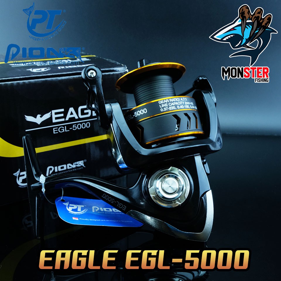 รอกสปินนิ่งอีเกิล PIONEER EAGLE EGL-1000/2000/3000/4000/5000/6000 (สีดำ ...