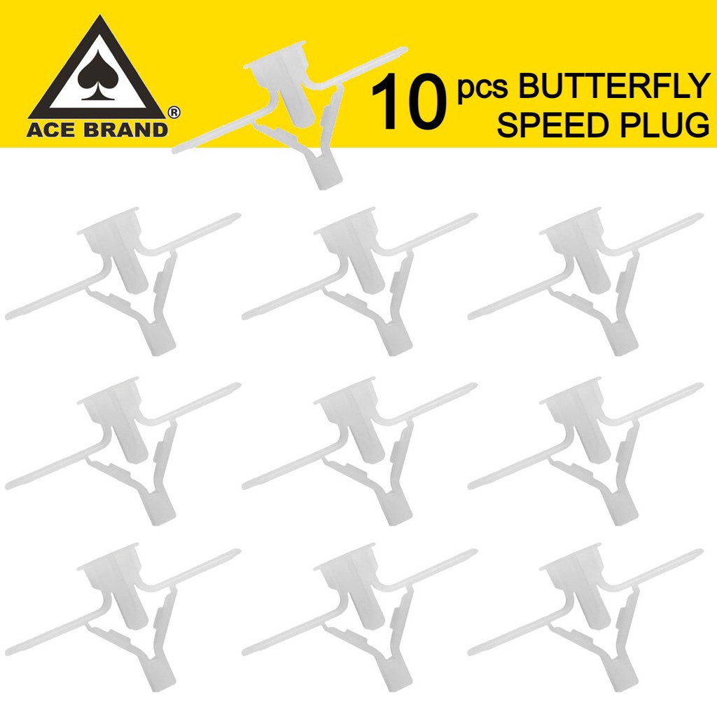 [10 ชิ้น] PVC BUTTERFLY SPEED Plug "ACE BRAND" BSP-3/8 / ปลั๊กติดผนัง ...
