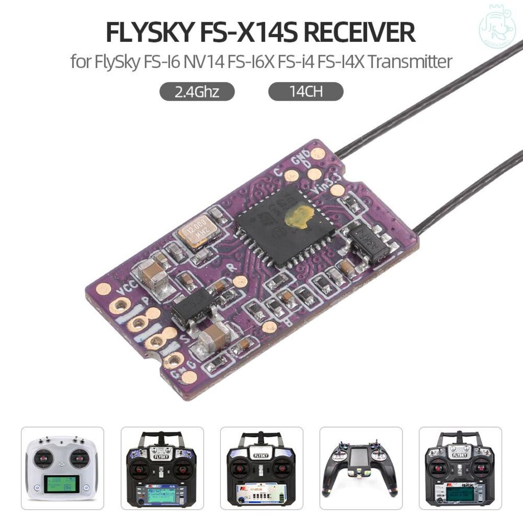 FlySky FS-X14S 2.4G 14CH AFHDS 2A RC Receiver Support PPM S.BUS Output ...