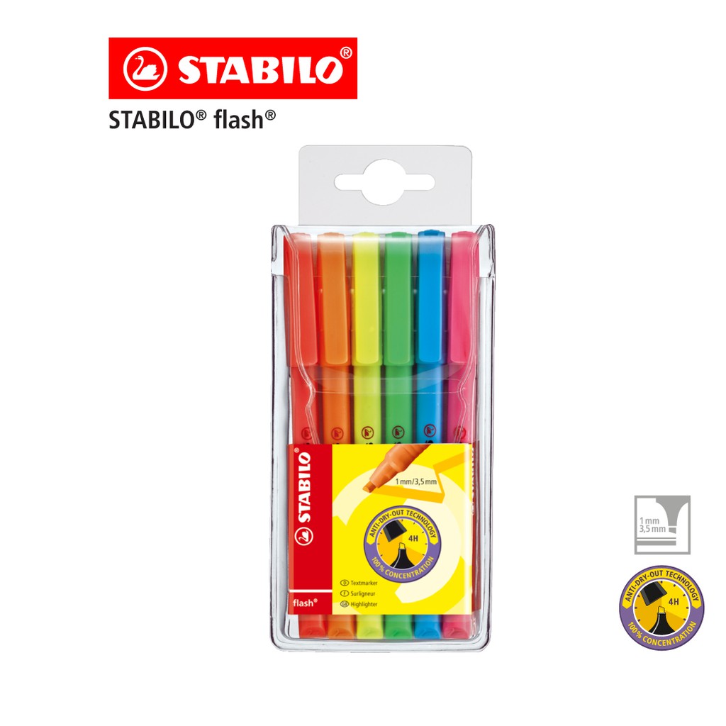 STABILO Flash สตาบิโล ปากกา ปากกาไฮไลท์ ปากกาเน้นข้อความ Set Flash in ...