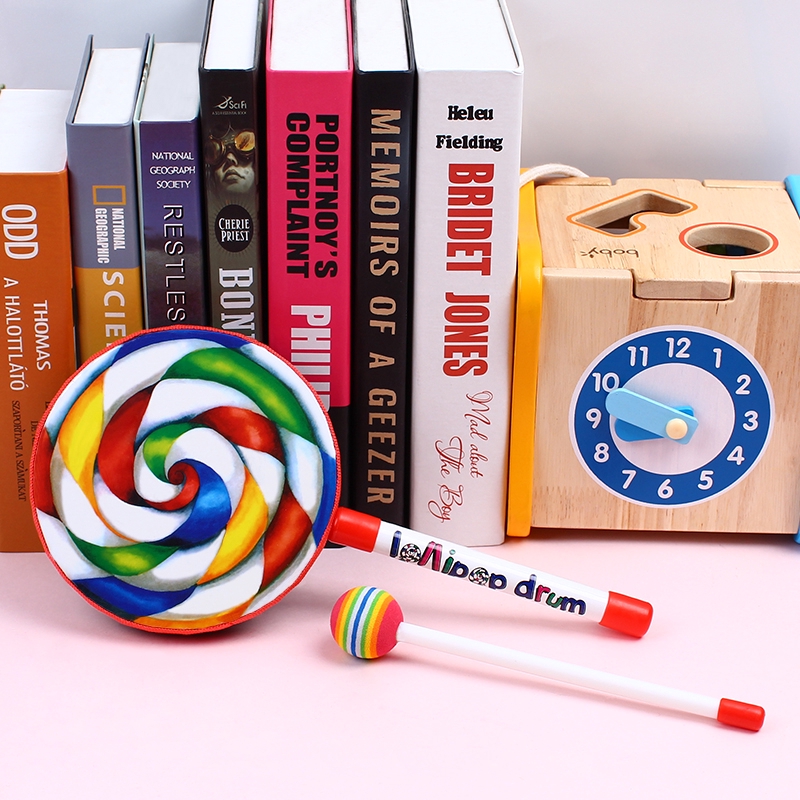 Orff เครื่องมือเคาะอมยิ้มเคาะกลองกลองเต้นรำอนุบาลกลอง 0-3 ปีเด็กของเล่น ...