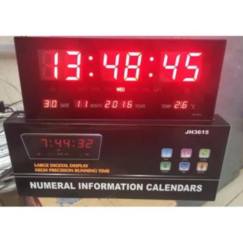 นาฬิกาดิจิตอล LED แขวนติดผนัง Clock แขวนผนัง รุ่น 3615 นาฬิกาตั้งโต๊ะ ...