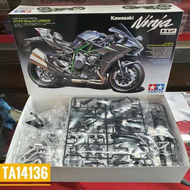 TAMIYA 14136 KAWASAKI NINJA H2 CARBON [1/12 ]พร้อมดีคอลเคฟล่า | Shopee ...