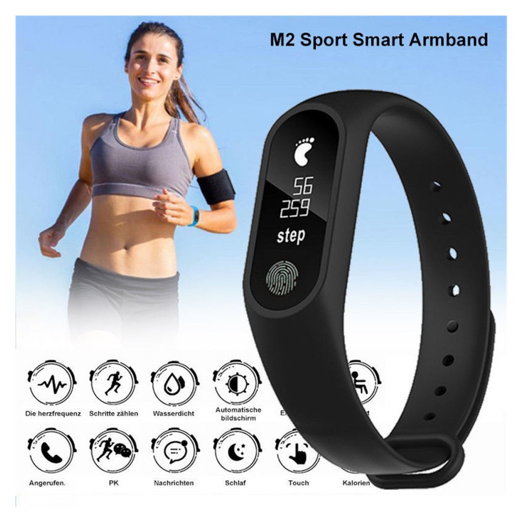 M2 Bluetooth Smart band สายรัดข้อมือเพื่อคนรักสุขภาพ วัดอัตราการเต้นของ ...