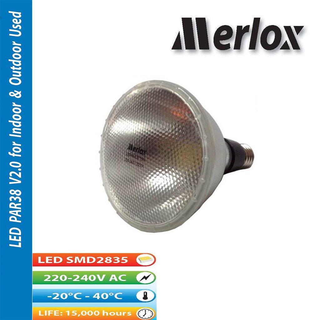 หลอดไฟ LED PAR38 220-220V 16W 45° E27 Merlox | Shopee Thailand