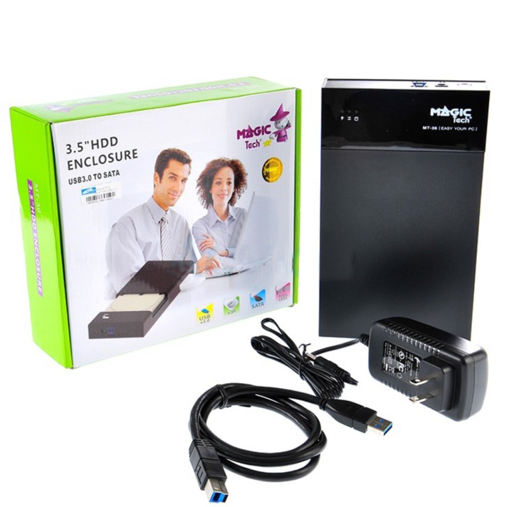 Enclosure 3.5'' SATA Magic Tech MT36 USB 3.0 (Black) | Shopee Thailand