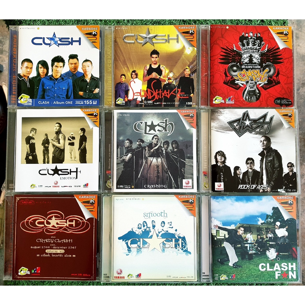 VCD แผ่นเพลง วงแคลช CLASH อัลบั้ม One/Soundshake/Brainstorm/Emotion ...