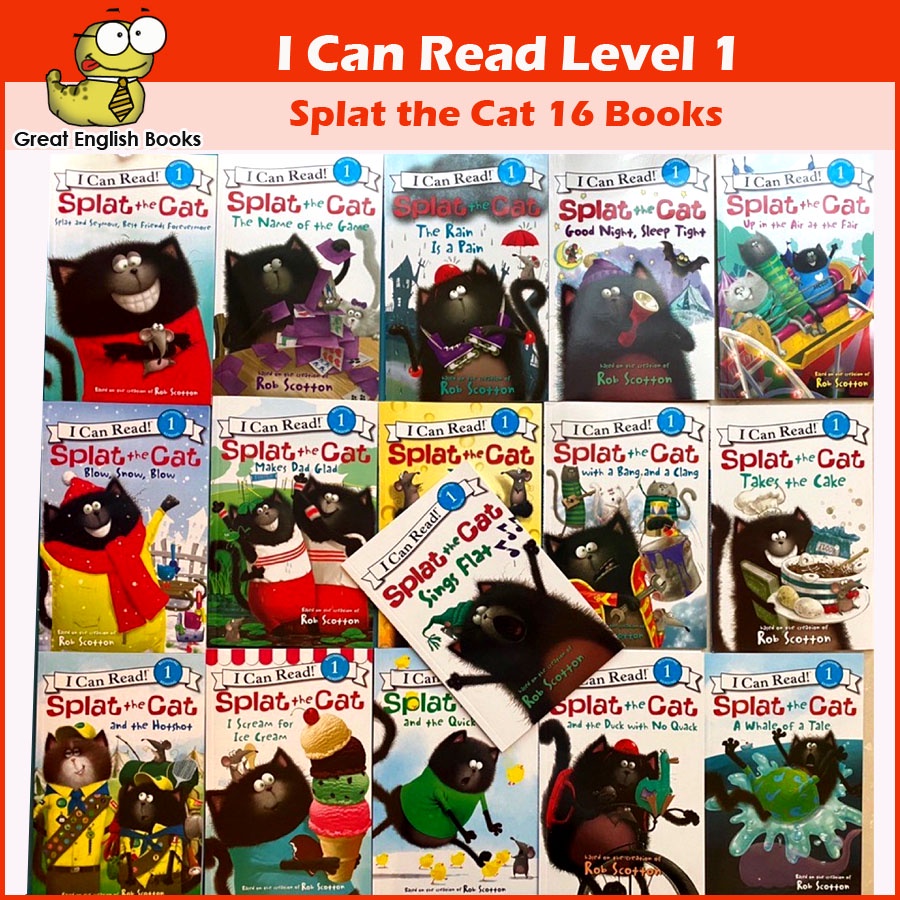 พร้อมส่ง เซตหนังสือนิทานภาษาอังกฤษ I Can Read ! Splat The Cat 16 เล่ม ...
