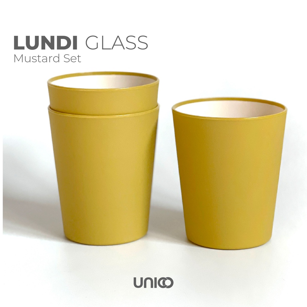 Union X UNICO LUNDDI UNIQUE แก้วพลาสติก ชุด 2 สี 3 ชิ้น - มัสตาร์ด ...