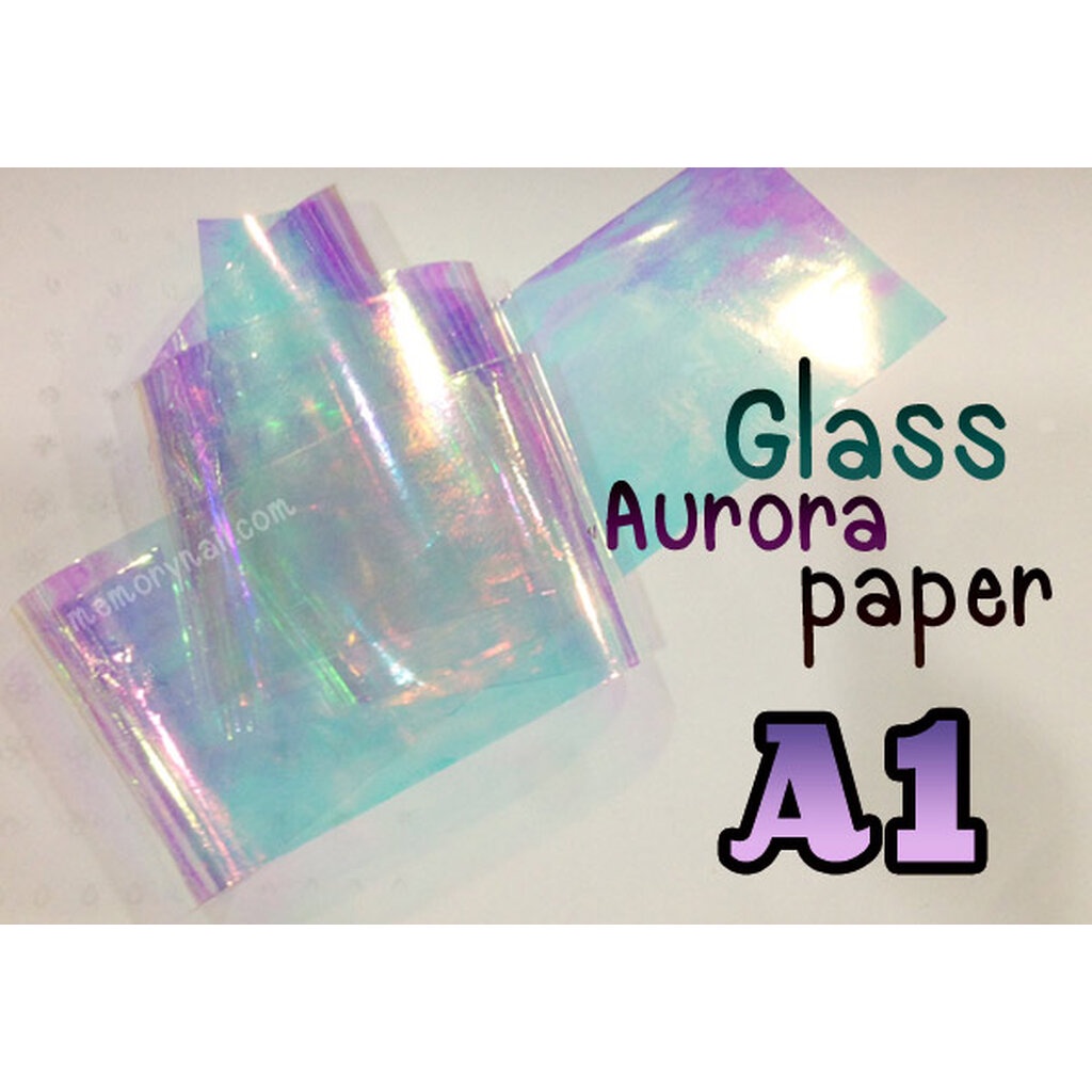 กระดาษแก้วออโรรา Glass Aurora Paper 2 ขนาด4X40เซน เลือกสีด้านใน / ของตก ...