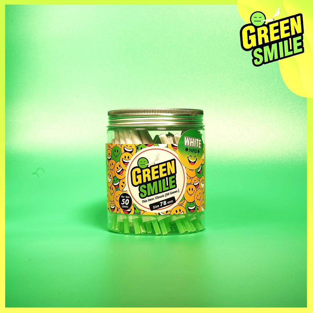 Green Smile White Roll 78MM 50ชิ้น Pre roll cones กระดาษโรลพร้อมกรอง โร ...