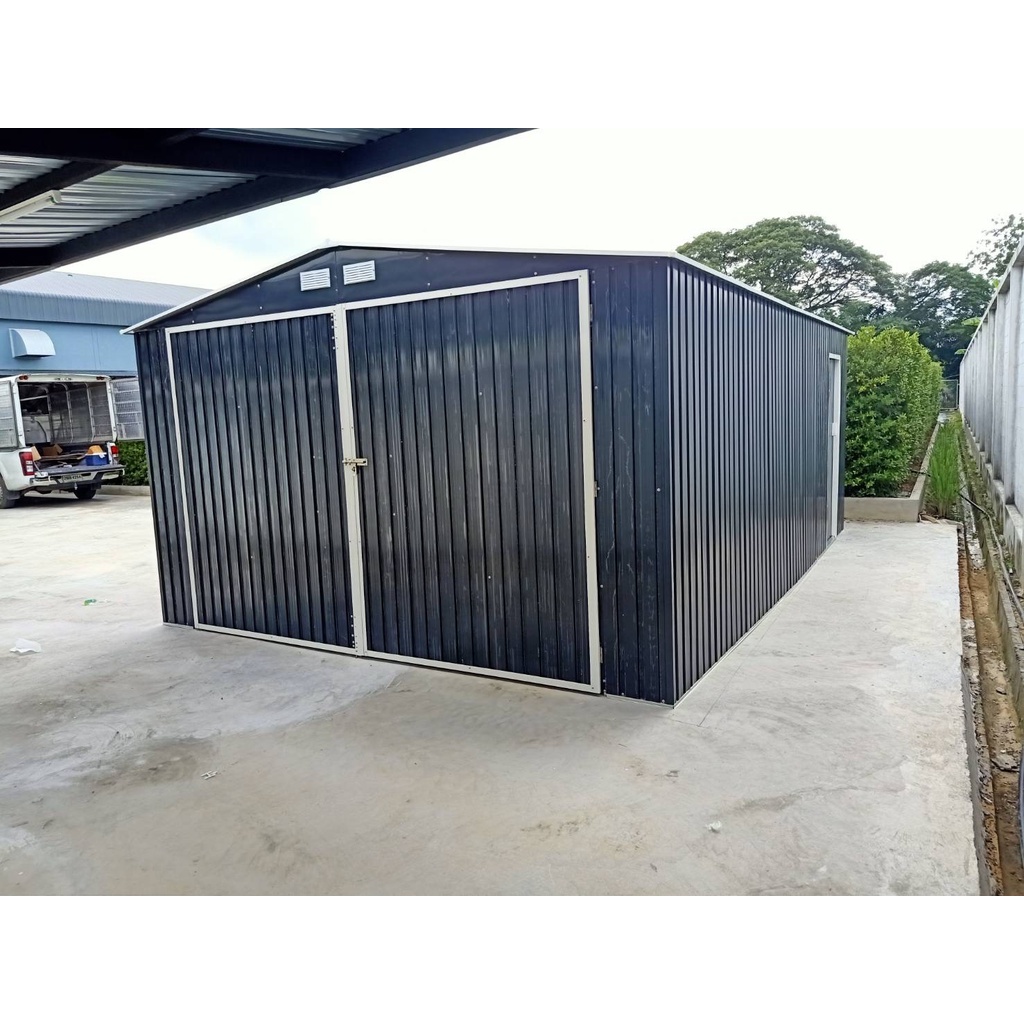 บ้านเก็บของกลางแจ้ง ห้องเก็บของกลางแจ้ง โรงจอดรถ ขนาด 3.80x5.40x2.32 ...