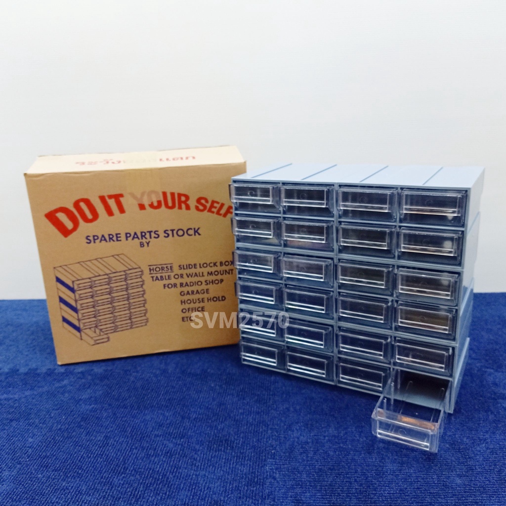 24 pcs.Slide Lock Box (small size) HORSE Model 007-9(24ช่อง) ตู้ใส่ ...