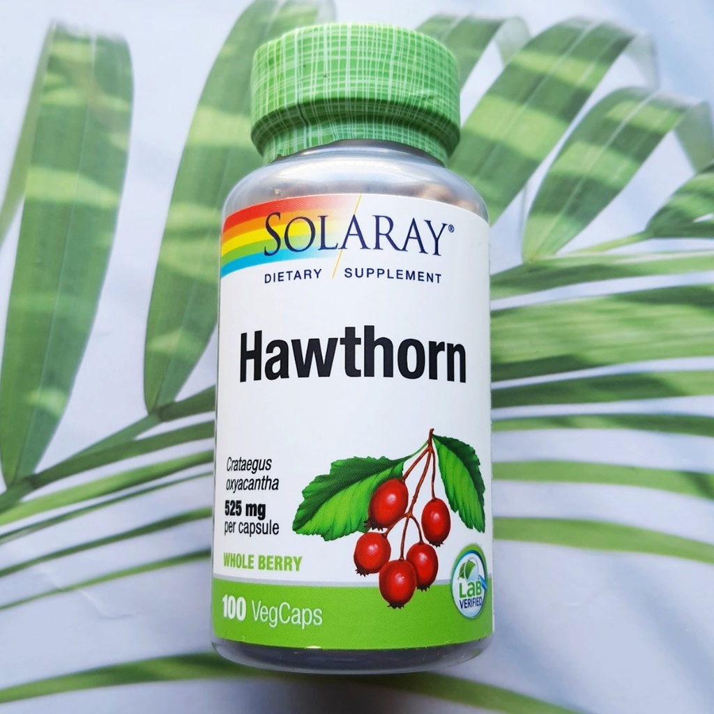สมุนไพร ฮอว์ธอร์น Hawthorn Berry 525 mg 100 VegCaps (Solaray®) | Shopee ...